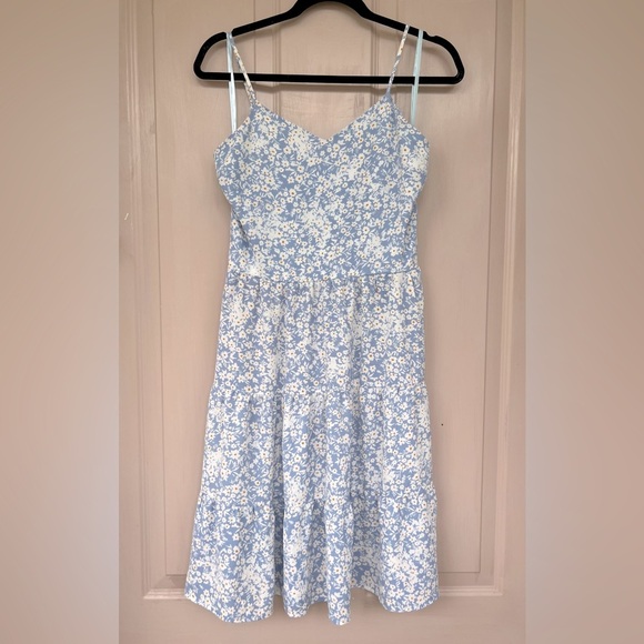 Monteau | Dresses | Monteau Blue Daisy Print Fit Flare Sundress Size L ...